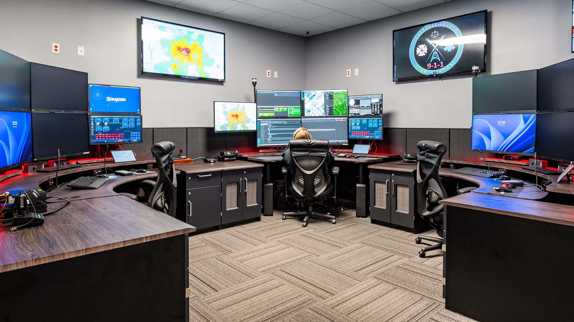 Cherokee County 911 Center Photos | Xybix Desks 911 Dispatch