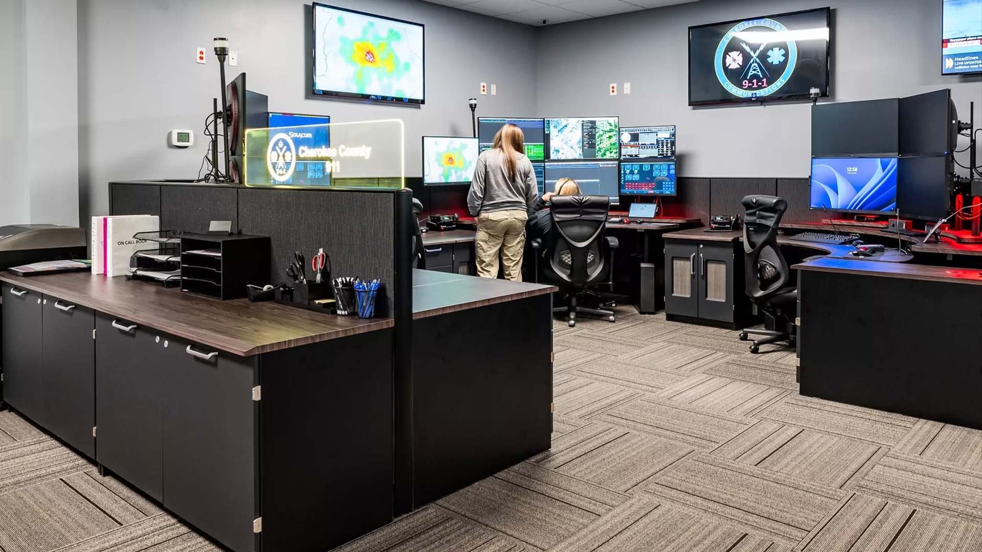 Cherokee County 911 Center Photos | Xybix Desks 911 Dispatch