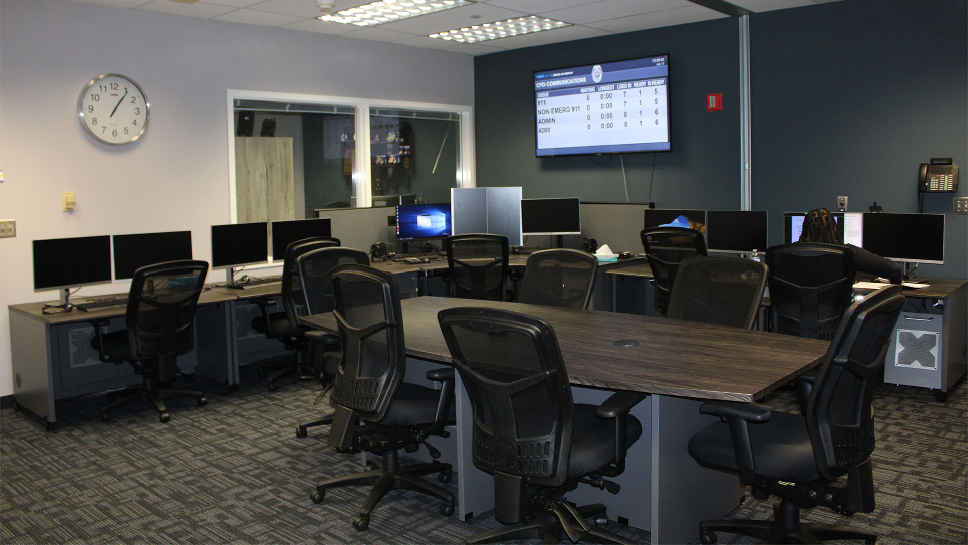 Clearwater PD Communications Center Photos | Xybix Desks 911 Dispatch