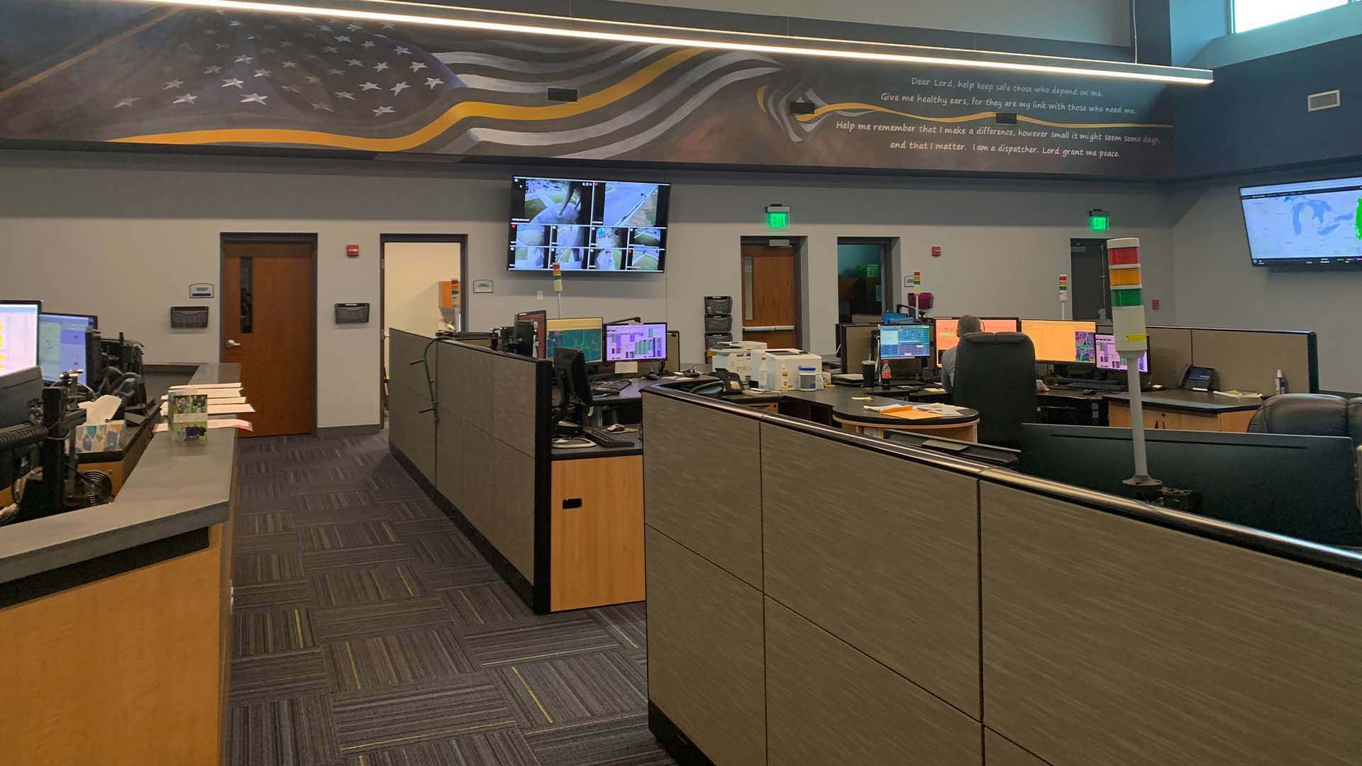 Livingston County 911 Center Photos | Xybix Desks for 911 Dispatch